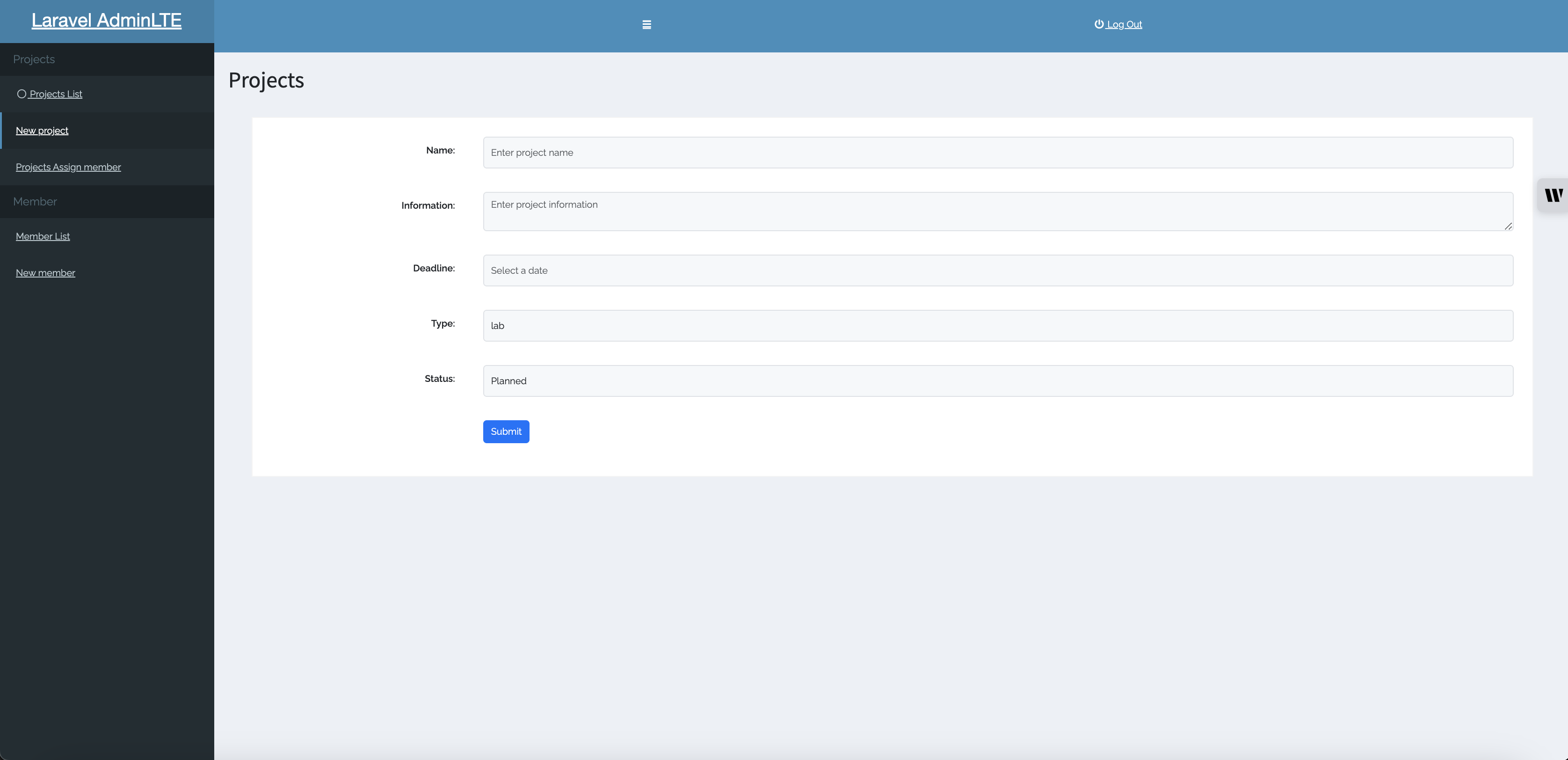 Laravel React AdminLTE Dashboard Project and todo example | Programmer From Zero To Mountaint